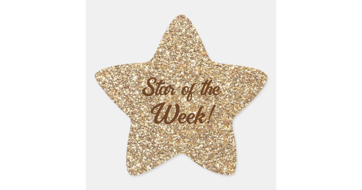 Gold Glitter Star student reward Star Sticker | Zazzle