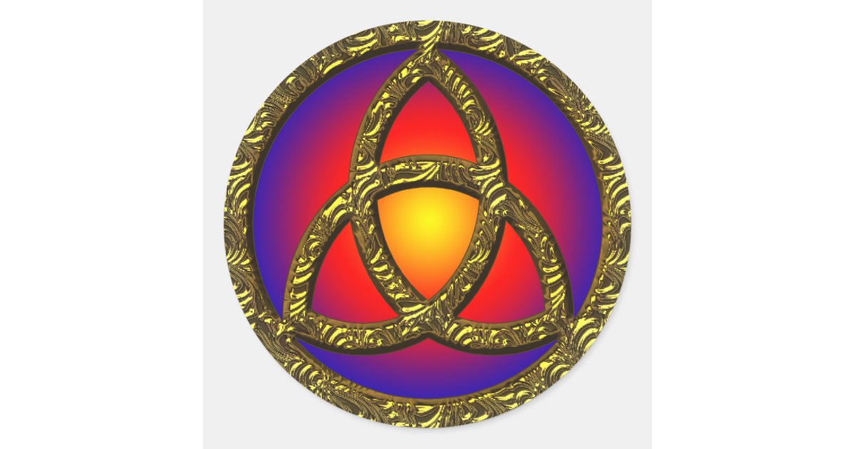 GOLD HOLY TRINITY SYMBOL CLASSIC ROUND STICKER | Zazzle