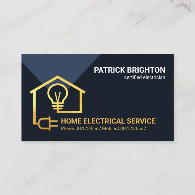 Gold Home Electrical Circuit Wiring Electrician Business Card | Zazzle
