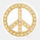 Gold Jewels Peace Sign Classic Round Sticker | Zazzle