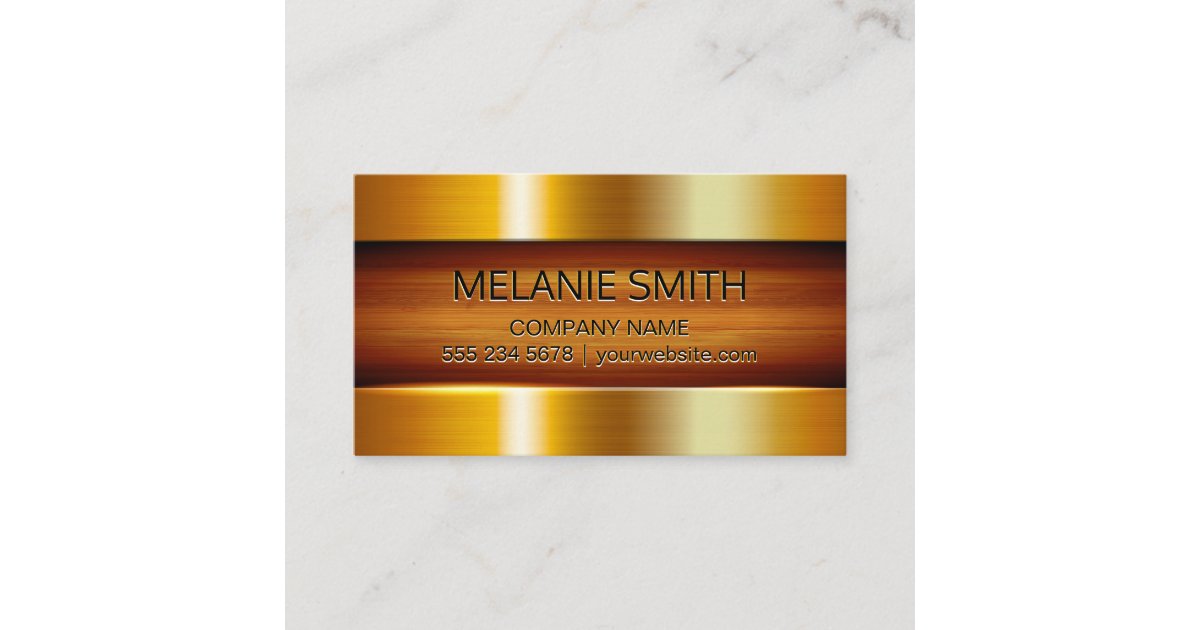 Gold Metallic Chrome Business Card | Zazzle
