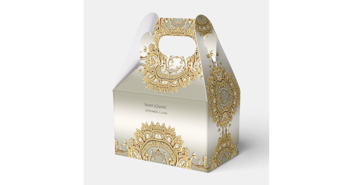 Gold Ornate Favour Box | Zazzle