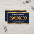 Gold Plumber Icons Border Plumbing Contractor Business Card | Zazzle