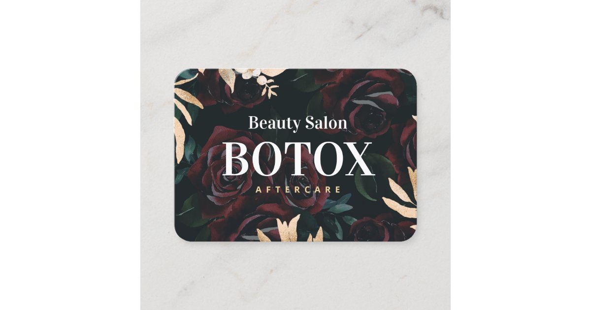 Gold Rose Botox Aftercare Business Card | Zazzle