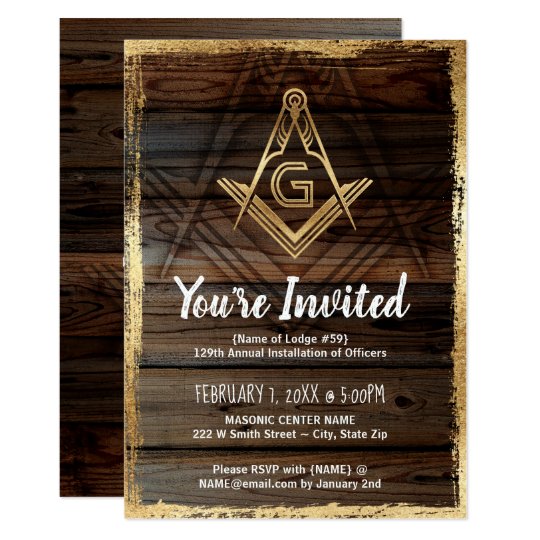 Masonic Annual Installation of Officers Invitation | Zazzle.co.uk