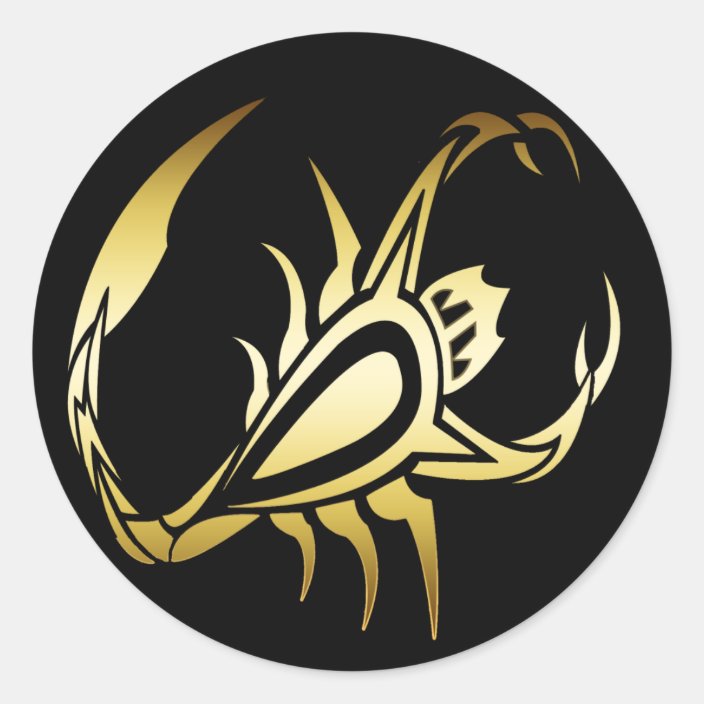 GOLD SCORPION CLASSIC ROUND STICKER | Zazzle.co.uk