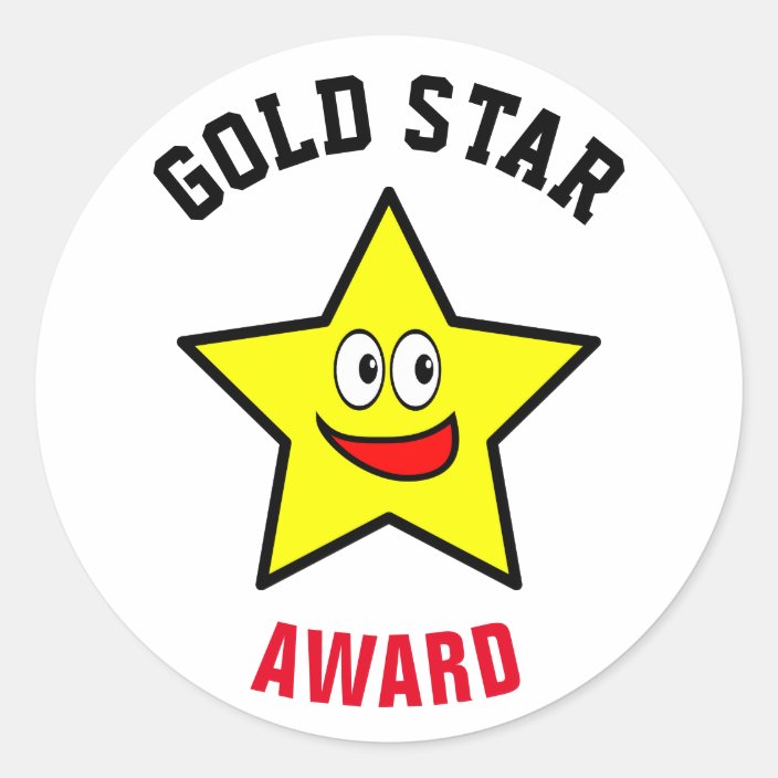 Gold Star Award Winner Classic Round Sticker | Zazzle.co.uk