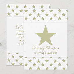 Gold Star Party Invitations | Zazzle