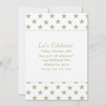 Gold Star Party Invitations | Zazzle