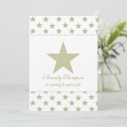 Gold Star Party Invitations | Zazzle