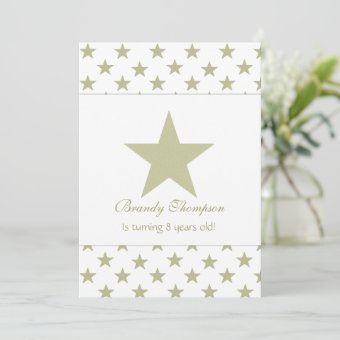 Gold Star Party Invitations | Zazzle