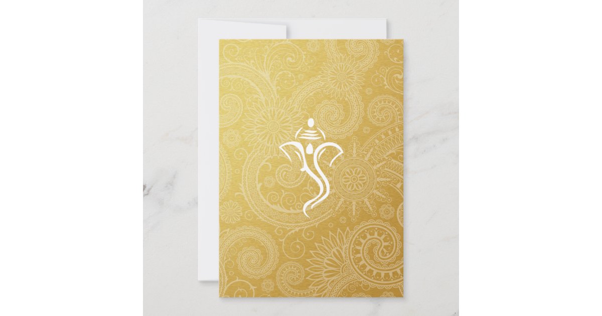 Gold Vinayaka Wedding Invitations | Zazzle