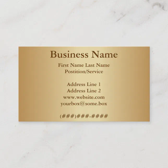 Golden Business Card | Zazzle
