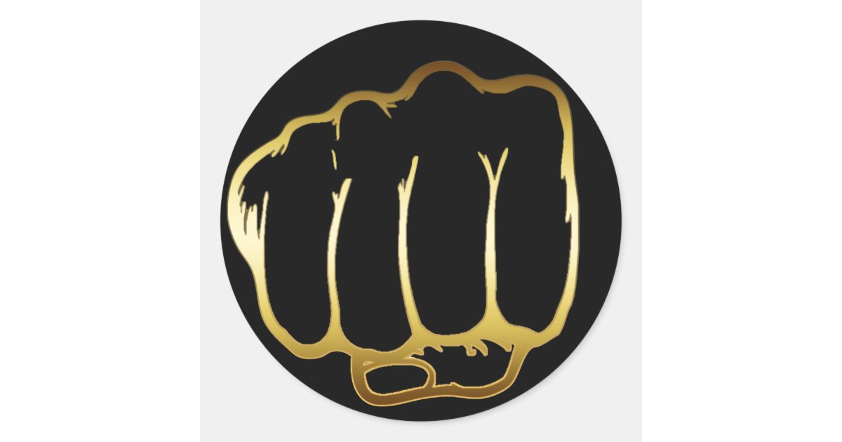 GOLDEN FIST CLASSIC ROUND STICKER | Zazzle