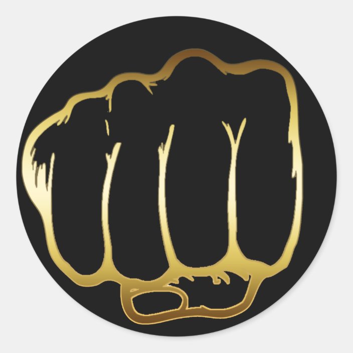 GOLDEN FIST CLASSIC ROUND STICKER | Zazzle.co.uk
