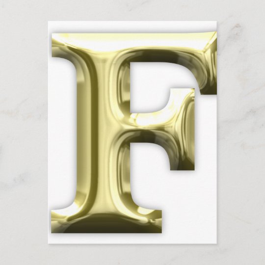 Golden Letter F Shiny Gold Alphabet Postcard | Zazzle.co.uk