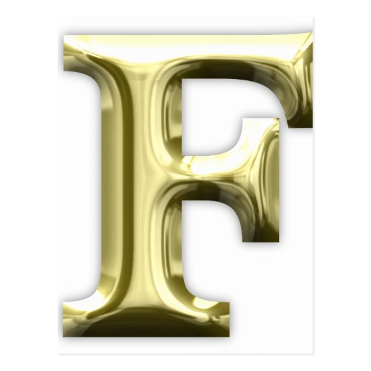 Golden Letter F Shiny Gold Alphabet Postcard | Zazzle.co.uk
