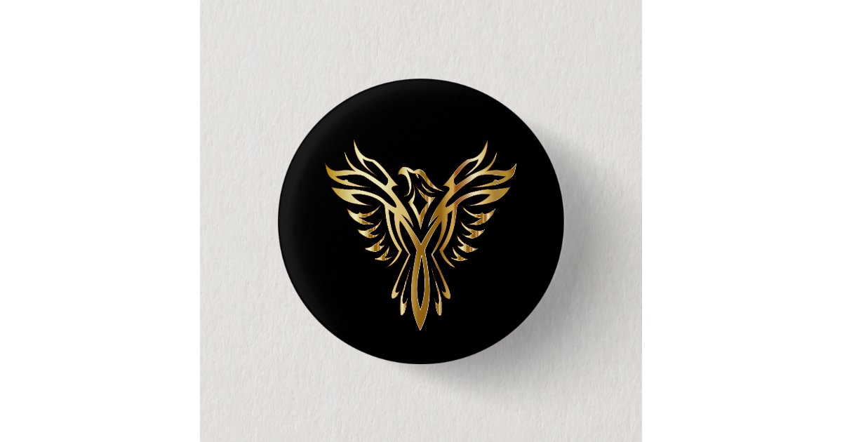 Golden Phoenix 3 Cm Round Badge Zazzle