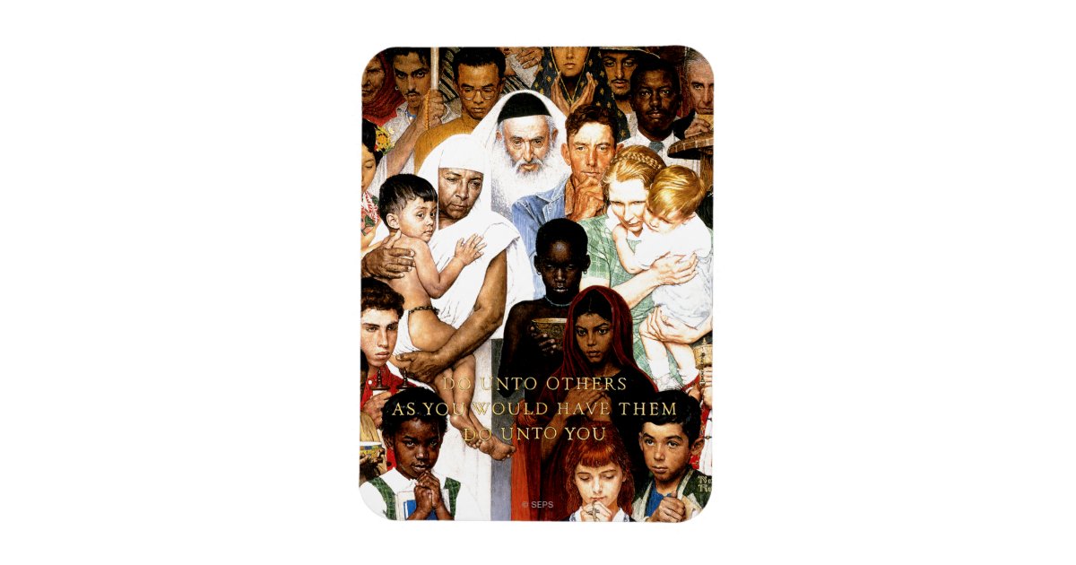 Golden Rule (Do unto others) by Norman Rockwell Magnet | Zazzle