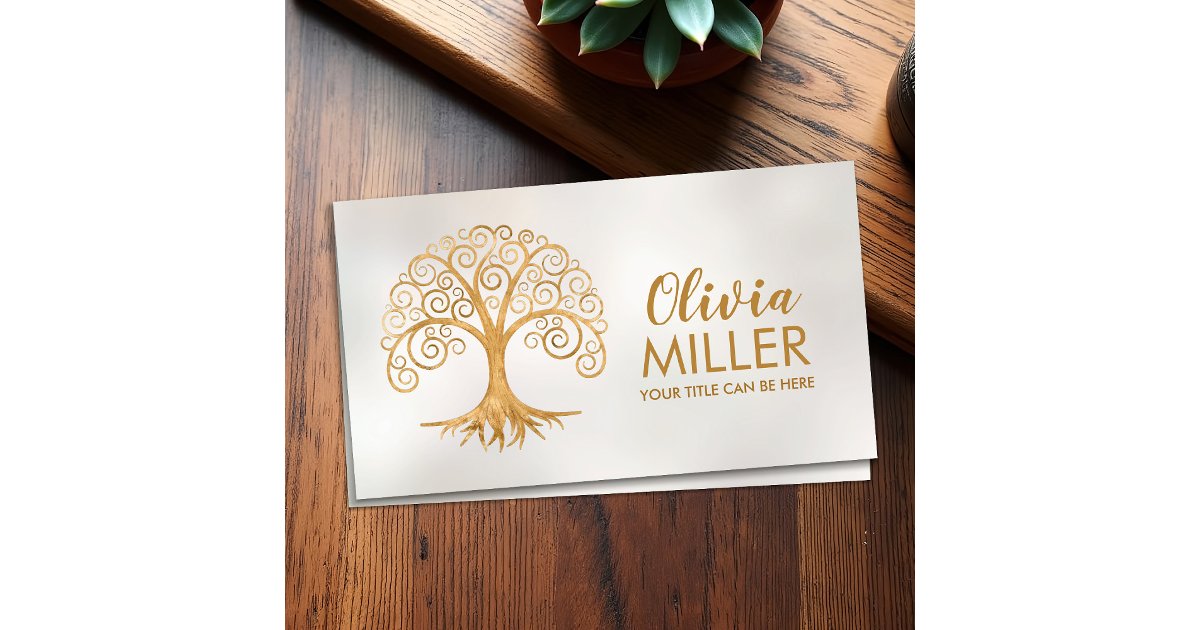 Golden Spiral Tree of Life Business Card | Zazzle