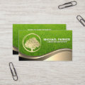 Golden Tree Logo | Grass Business Card | Zazzle