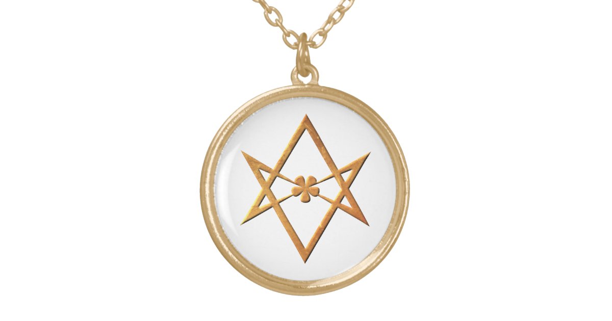 Golden Unicursal Hexagram - thelemic symbol Gold Plated Necklace | Zazzle