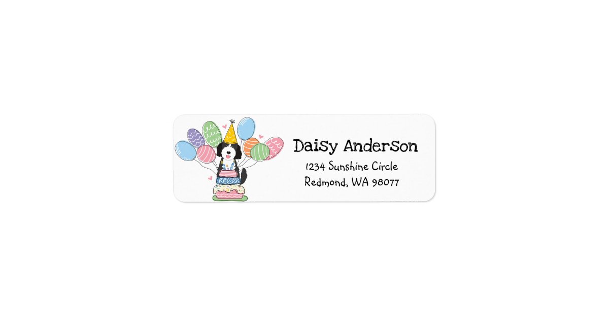 Goldendoodle Birthday Party Return Address Label | Zazzle