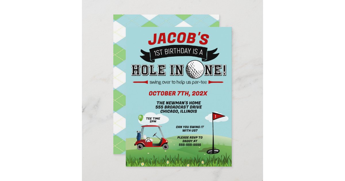 Golf 1st birthday Invitation | Zazzle