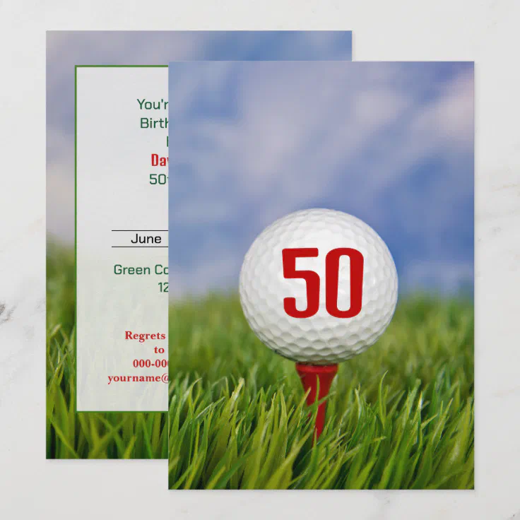 Golf 50th Birthday Party Invitation | Zazzle