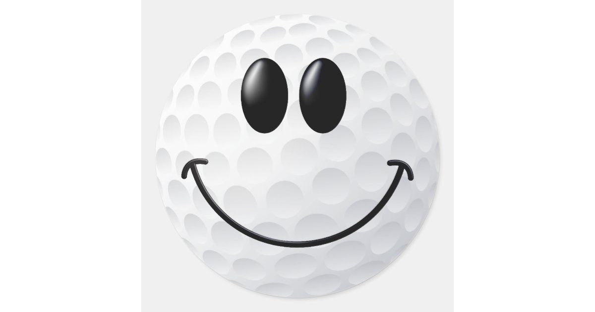 Golf Ball Face Classic Round Sticker | Zazzle