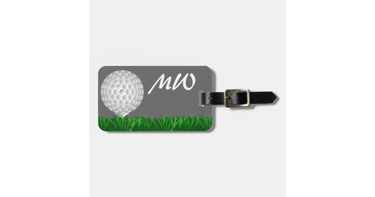 Golf ball personalised golfer luggage tag | Zazzle
