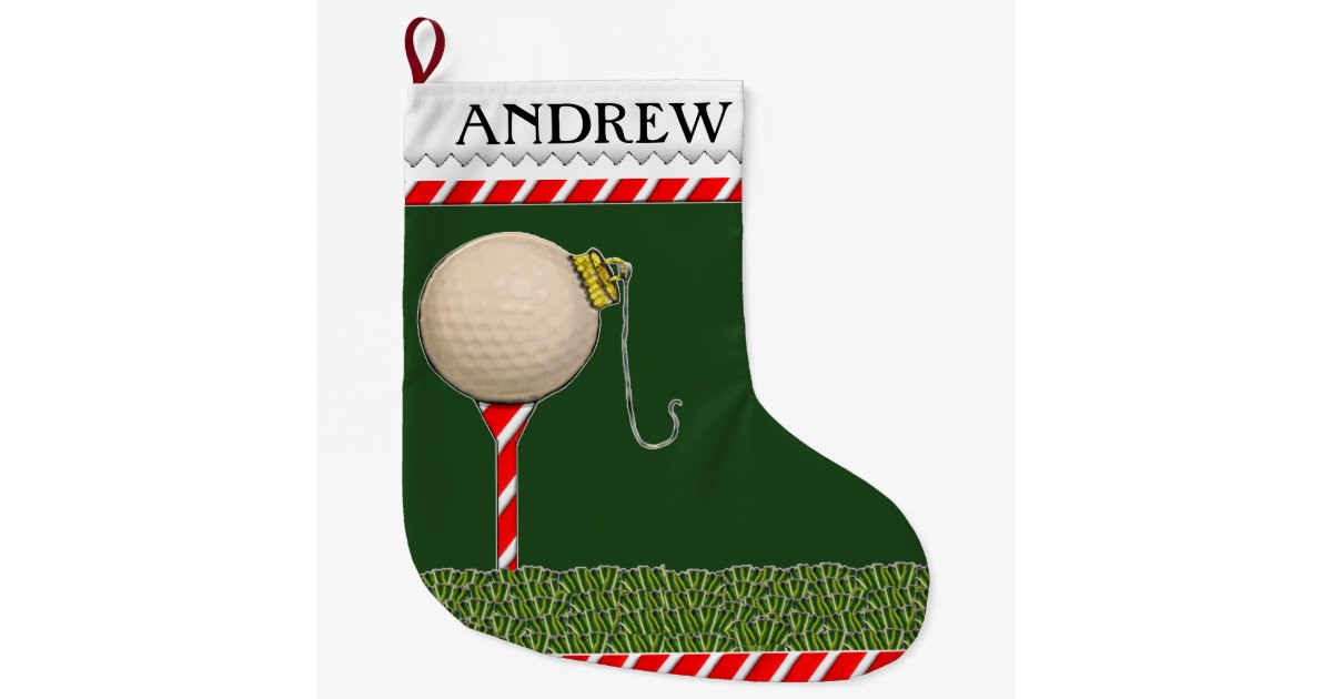 Golf Christmas Large Christmas Stocking | Zazzle