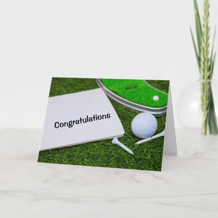 Golf Congratulations Graduate Card with golf ball | Zazzle