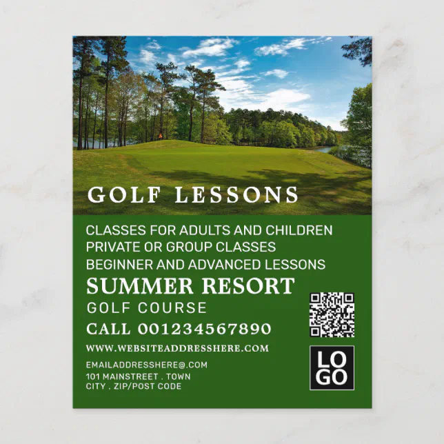Golf Course, GoIf Lesson Advertising Flyer | Zazzle