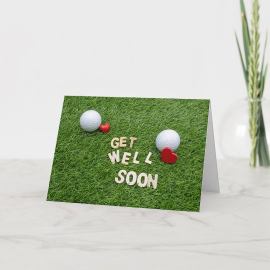 Golf Get well soon card with golf ball and tee | Zazzle.co.uk