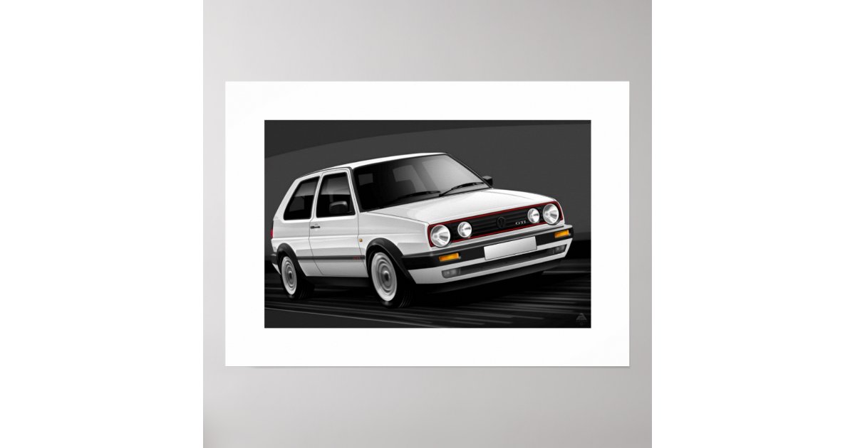 Golf GTI mk2 Poster Illustration | Zazzle