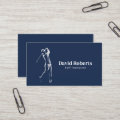 Golf Instructor Golf Swing Coach Navy Blue Business Card | Zazzle