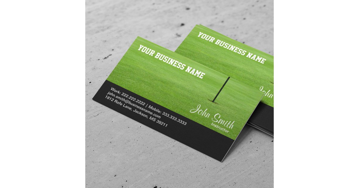 Golf Instructor Green Lawn Business Card | Zazzle