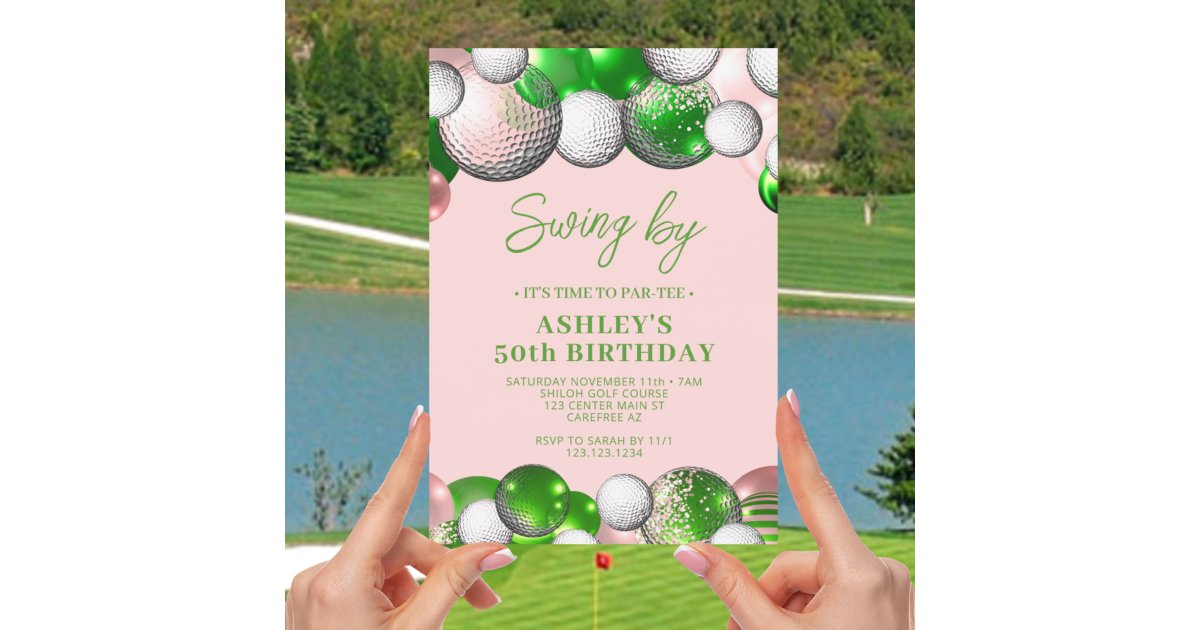 Golf Partee Swing By Birthday Invitation | Zazzle