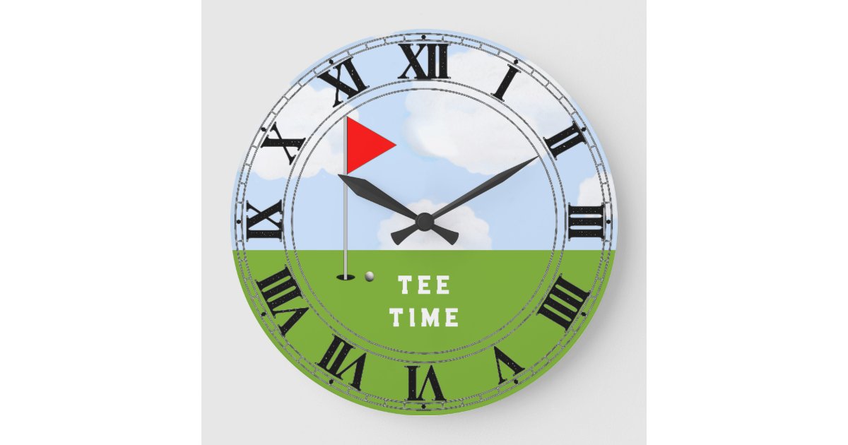 Golf Tee Time Large Clock | Zazzle
