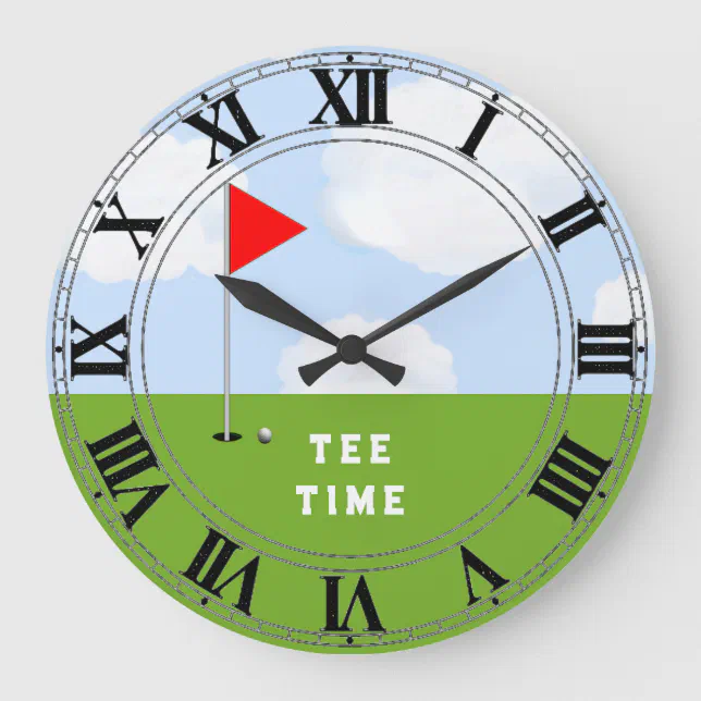 Golf Tee Time Large Clock | Zazzle