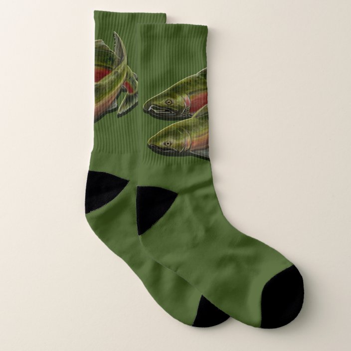 Gone Fishing Socks Coho Salmon Fish Socks | Zazzle.co.uk
