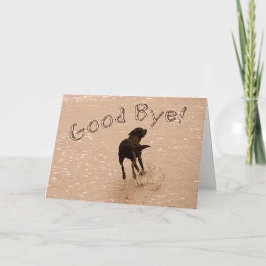 Good Bye and Farewell Dog Running on the Beach Card | Zazzle.co.uk