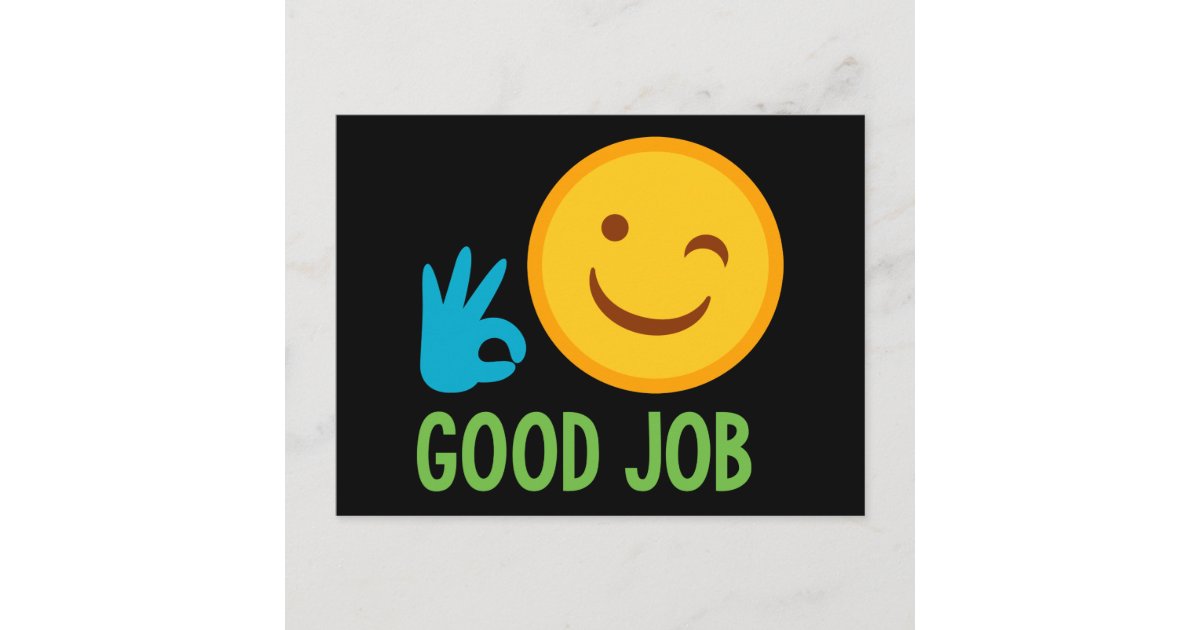 Good Job Emoji Postcard | Zazzle