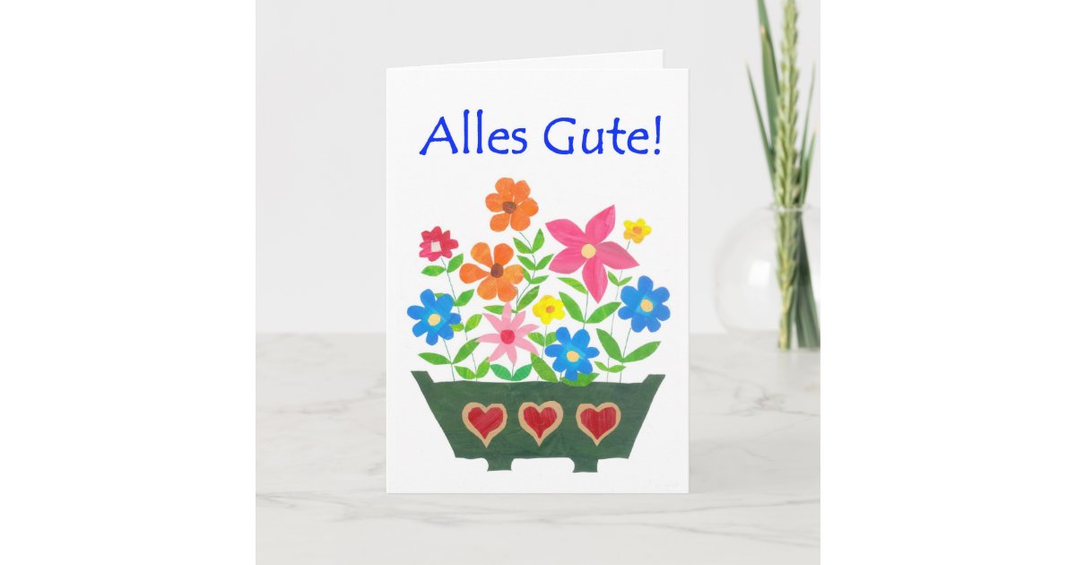 Good Luck Card, German Greeting - Flower Power Card | Zazzle