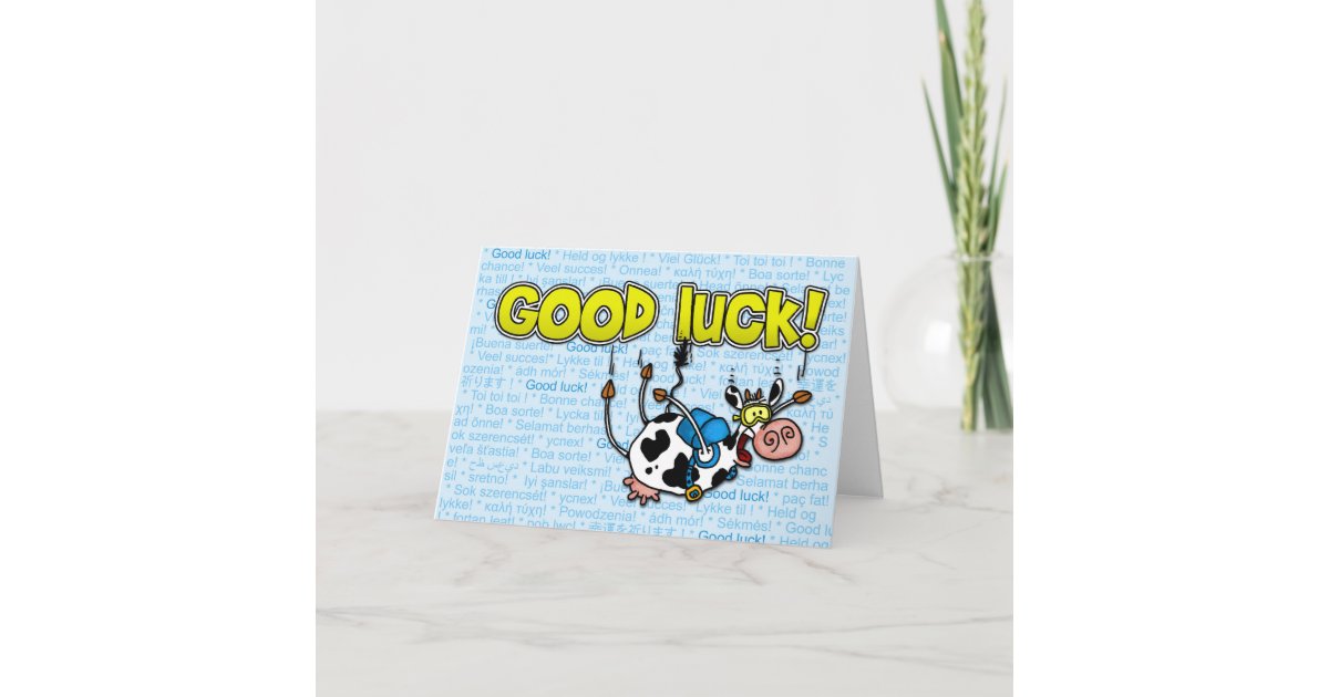 good luck cow - skydive card | Zazzle
