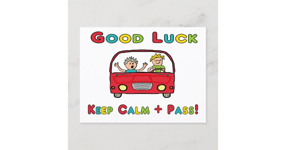 Good Luck Driving Test Postcard | Zazzle