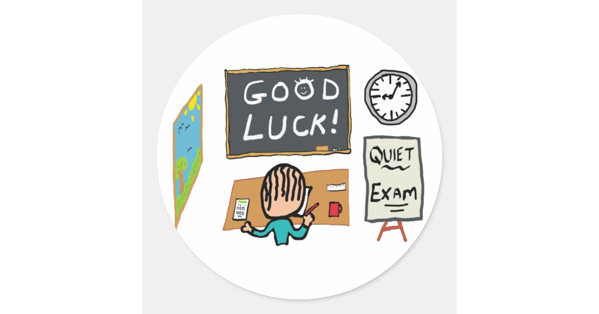 Good Luck Exams Classic Round Sticker | Zazzle