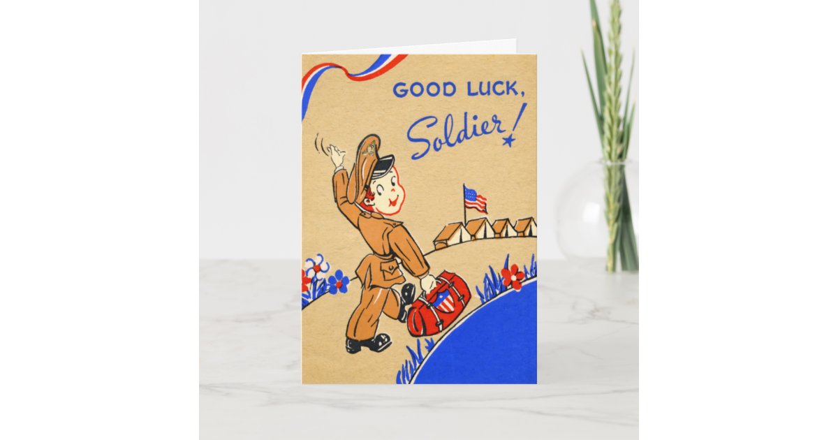 Good Luck Soldier Vintage Card | Zazzle.co.uk