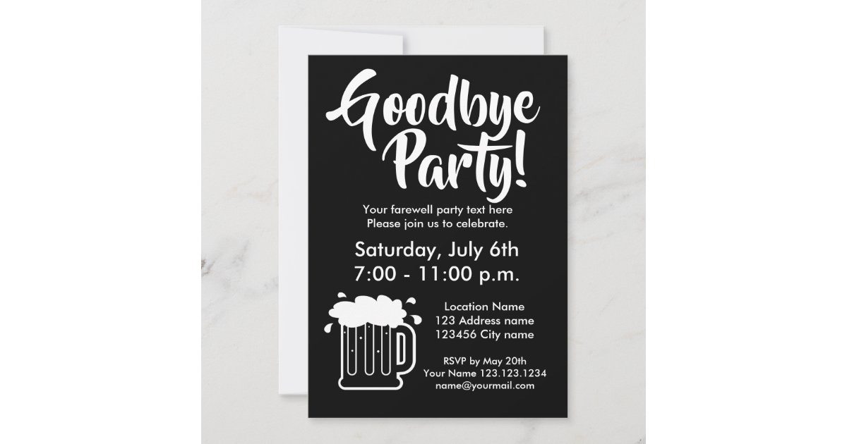 Goodbye farewell going away beer party invitations | Zazzle